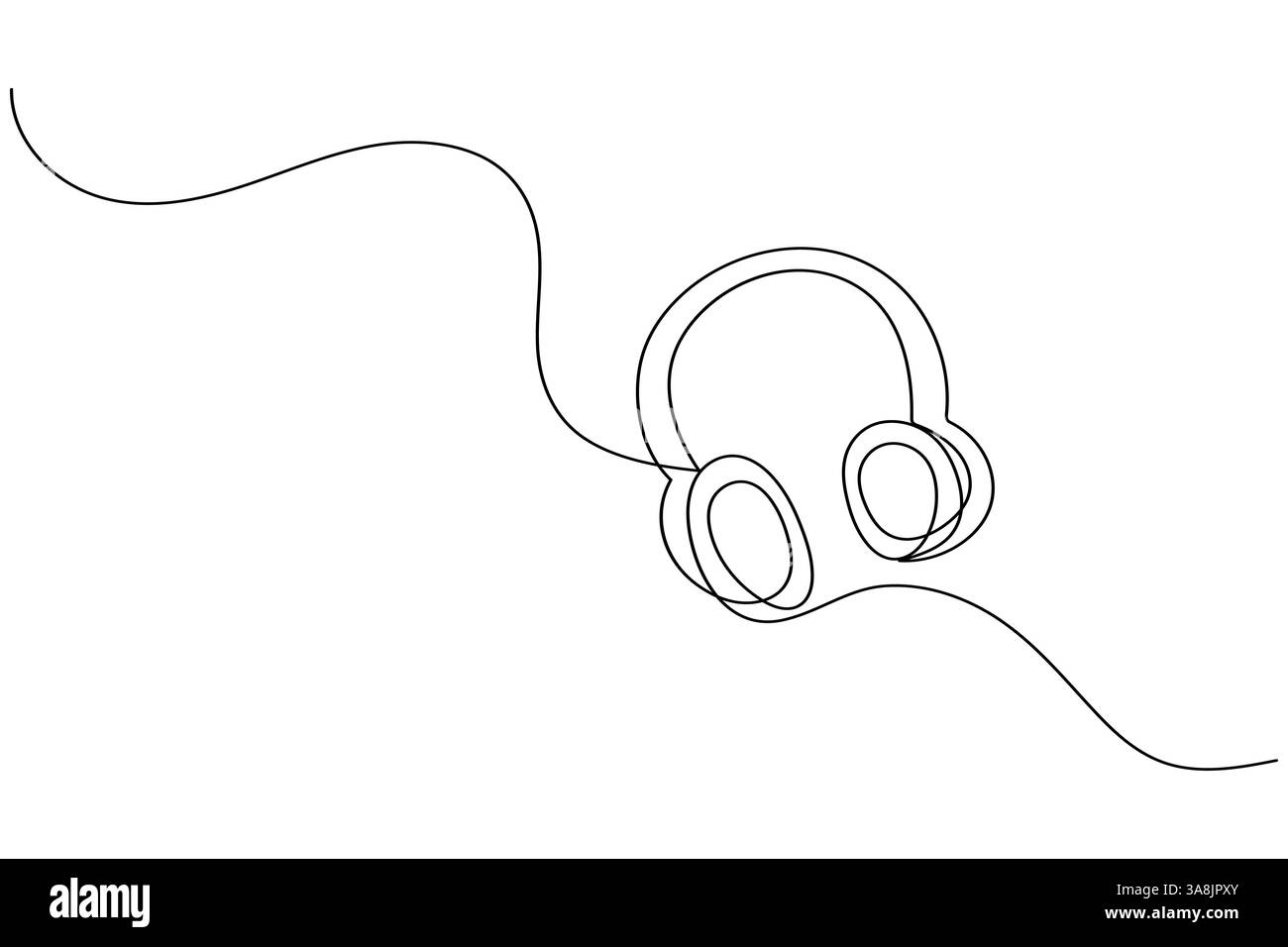 Headphone continuous one line drawing and minimalist style isolate ...