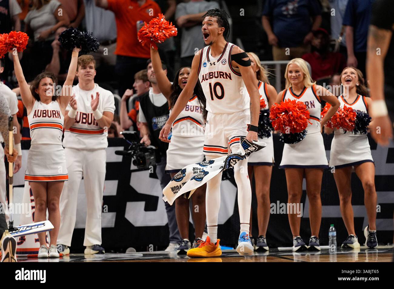 Auburn guard Chad Baker-Mazara celebrates a win against Michigan after ...