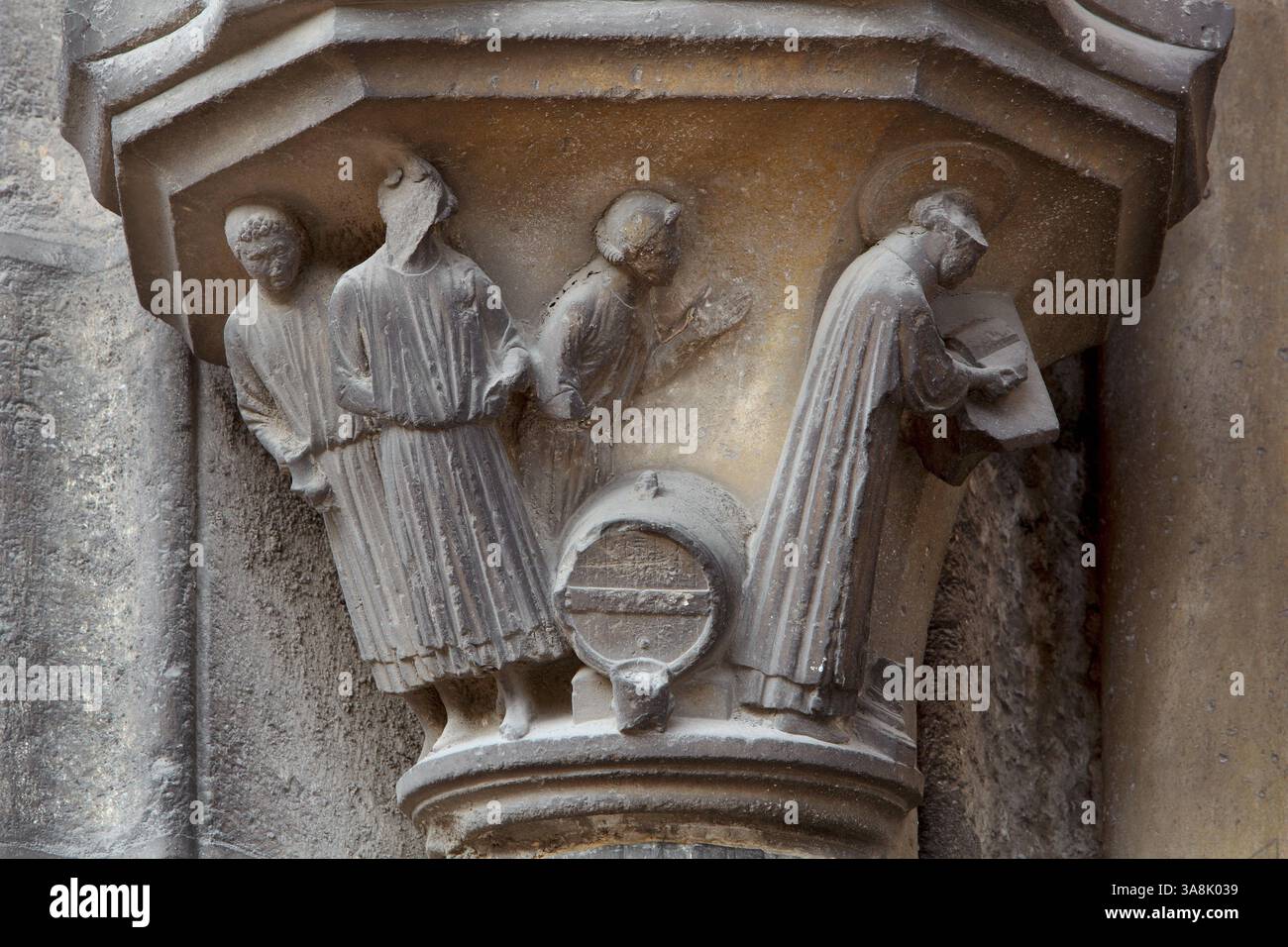 December 9, 2013 - Chartres, France - Sculpture of St Laumer as ...
