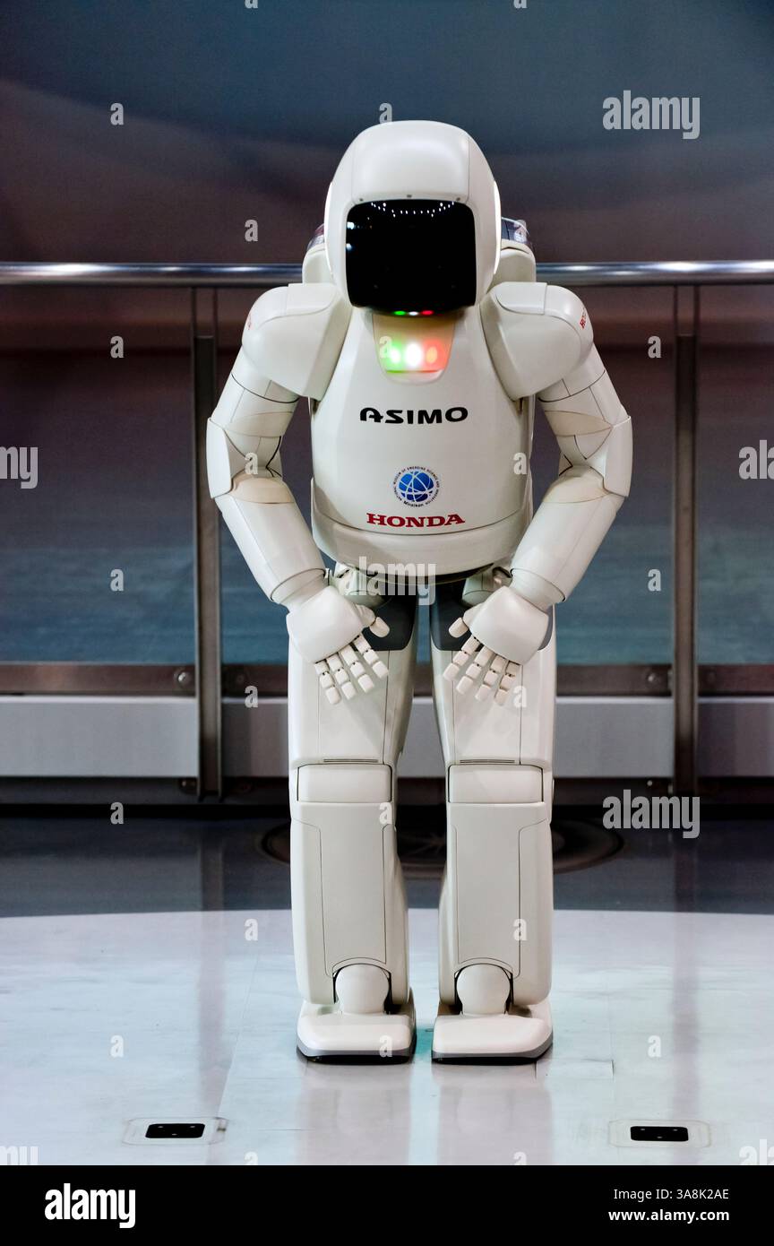 Honda's ASIMO (Advanced Step in Innovative Mobility) humanoid robot was ...