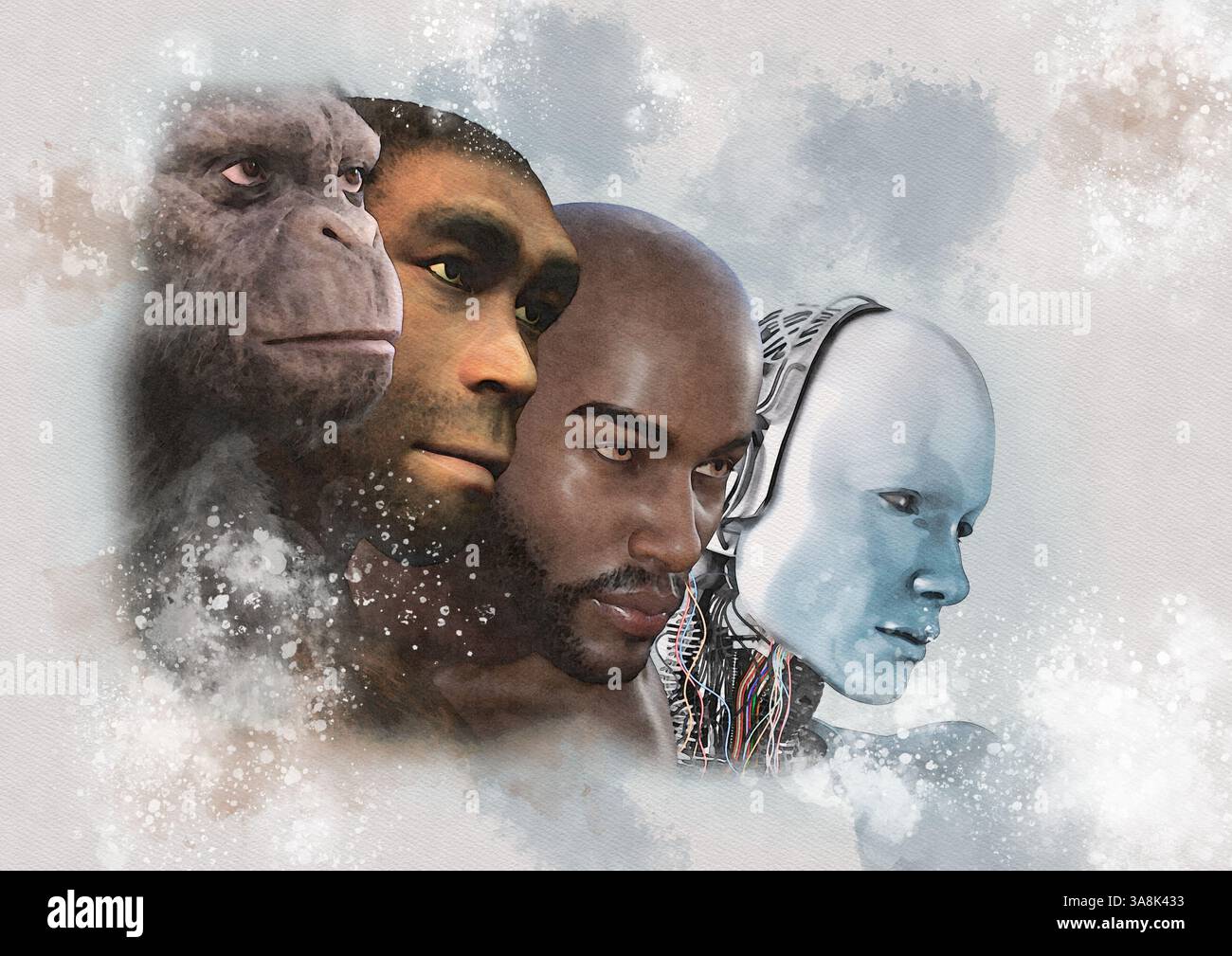 Evolution of man from ape hi-res stock photography and images - Alamy