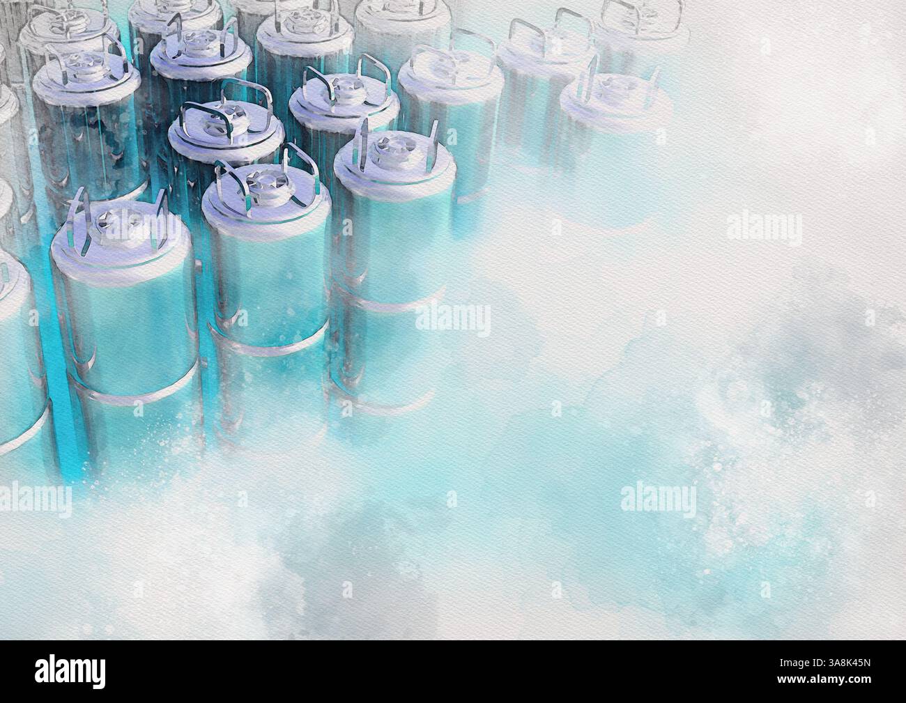 Illustration of cryotubes used to store biological samples at low ...