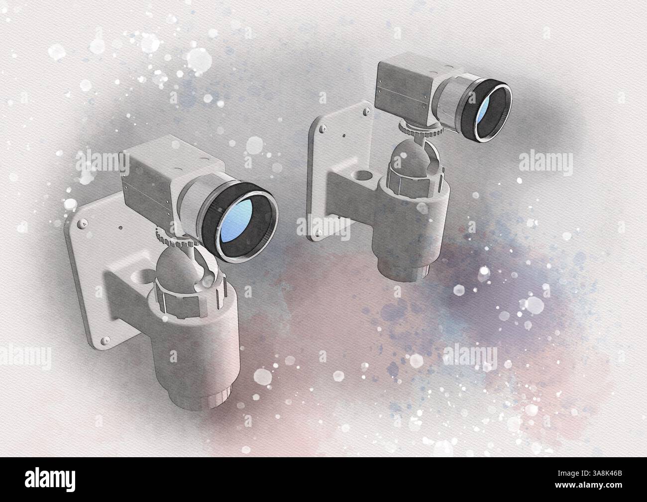 Surveillance cameras, illustration Stock Photo - Alamy