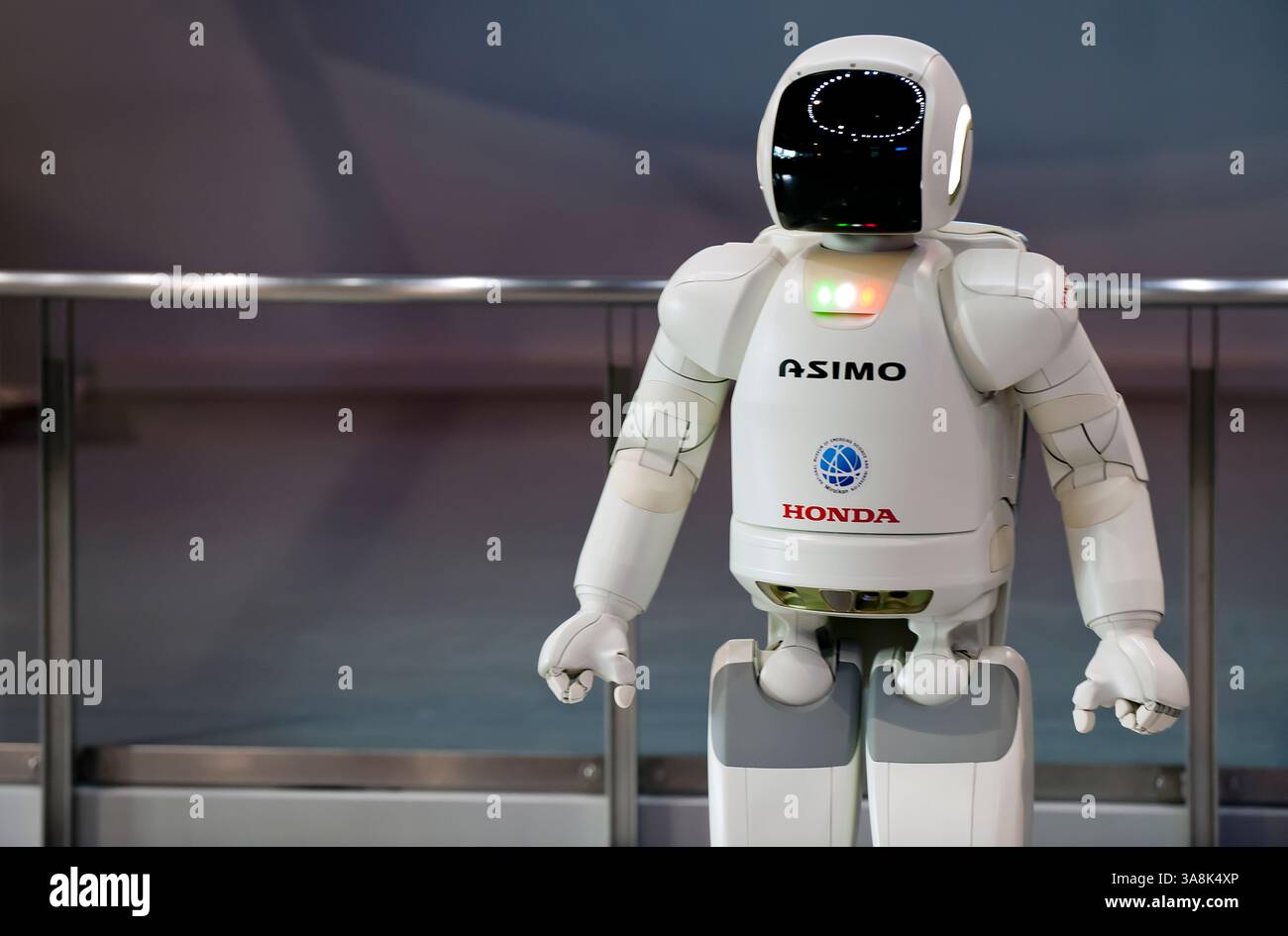 Honda's ASIMO (Advanced Step in Innovative Mobility) humanoid robot was ...