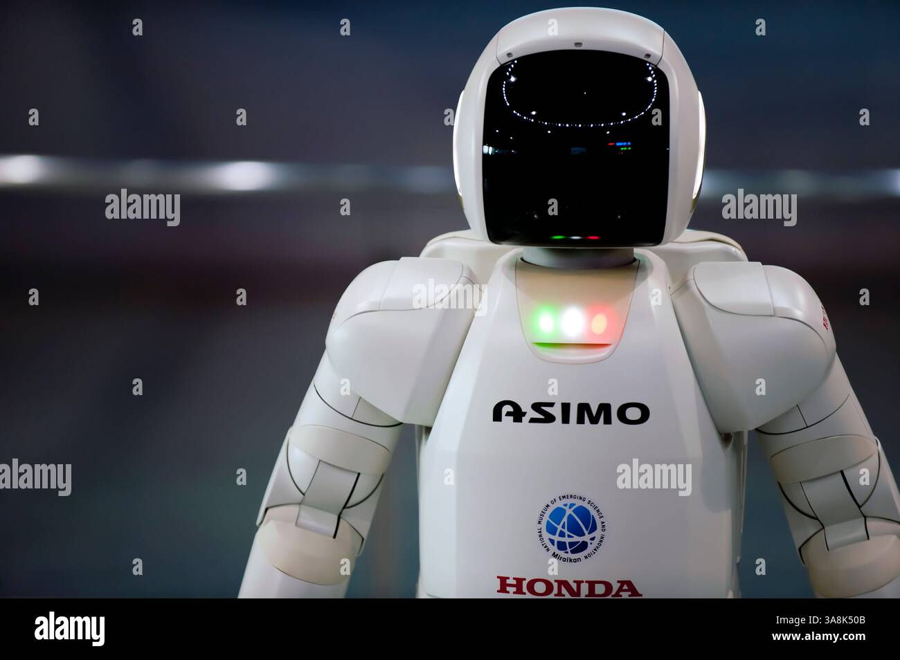 Honda's ASIMO (Advanced Step in Innovative Mobility) humanoid robot was ...