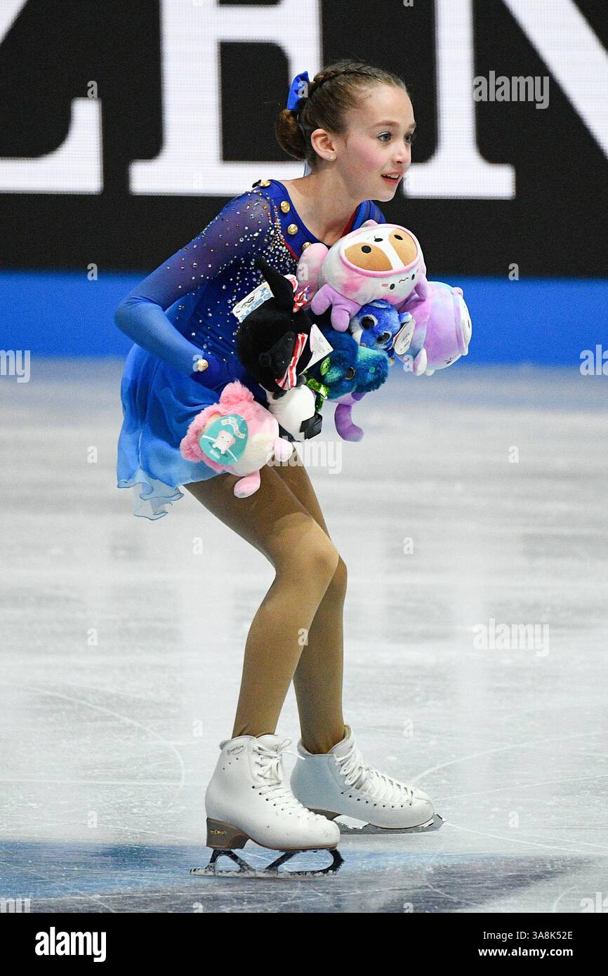 BOSTON, MA - MARCH 28: A sweeper skates with stuffed animals and plush ...