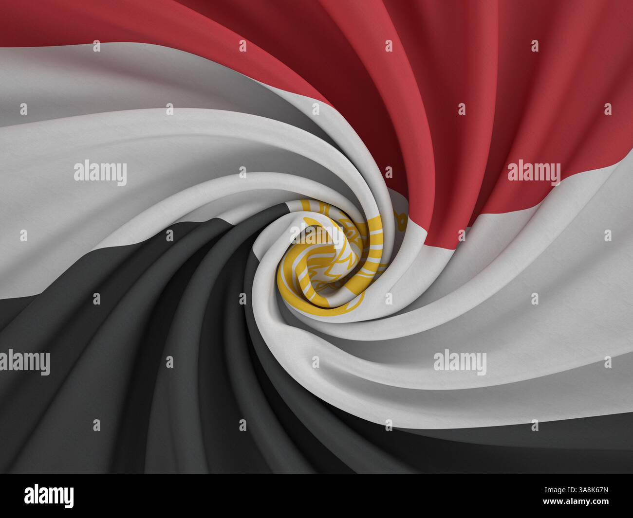 Twisted textile Egypt flag background. 3d illustration Stock Photo - Alamy