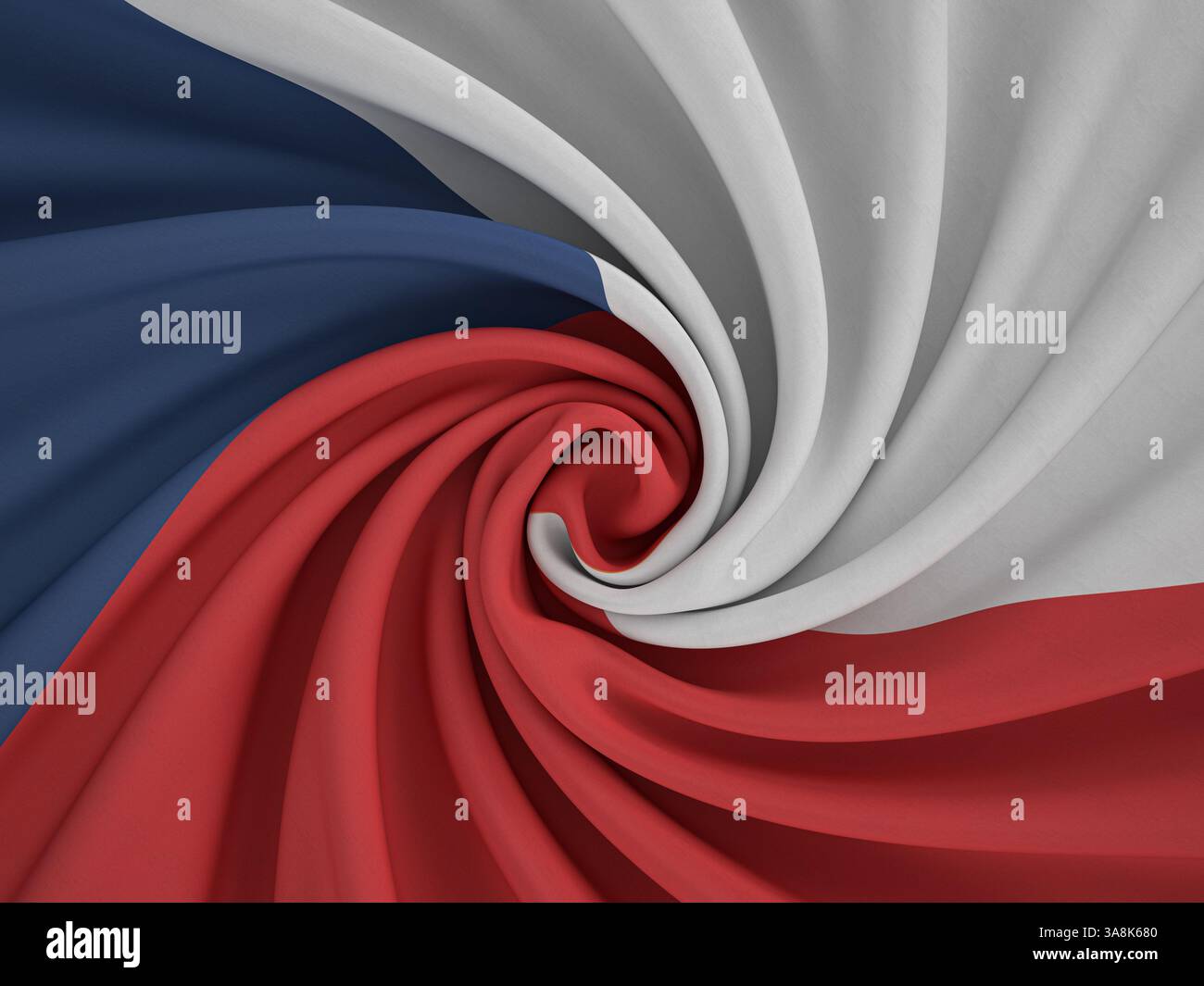 Twisted textile Czech Republic flag background. 3d illustration Stock ...