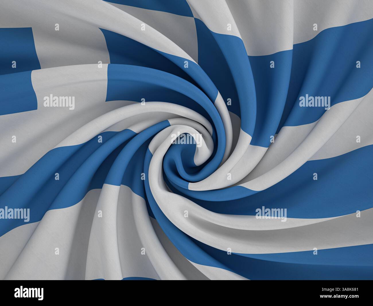 Twisted textile Greece flag background. 3d illustration Stock Photo - Alamy