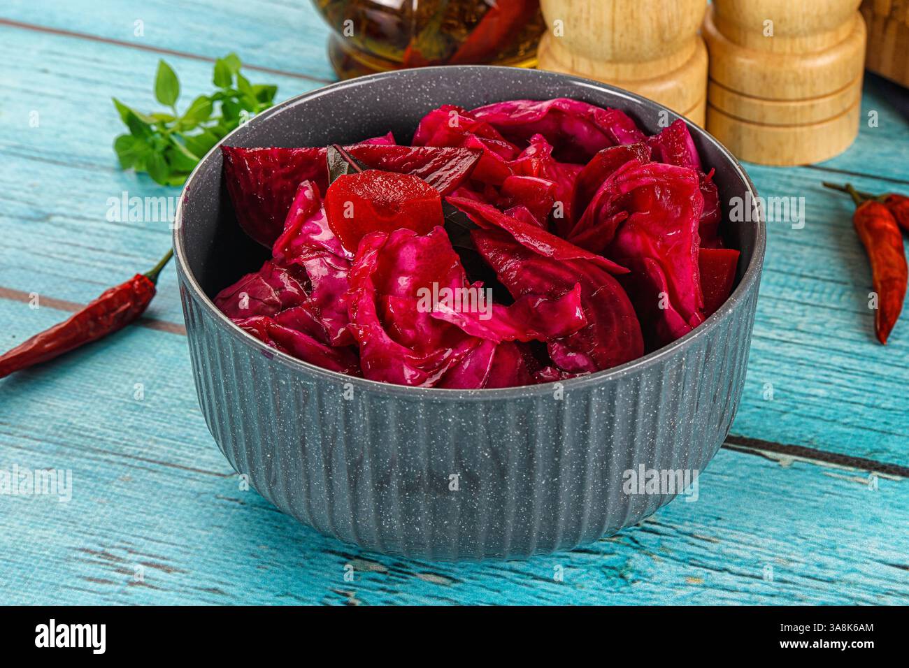 Homemade pickled red cabbage sauerkraut appetizer Stock Photo - Alamy