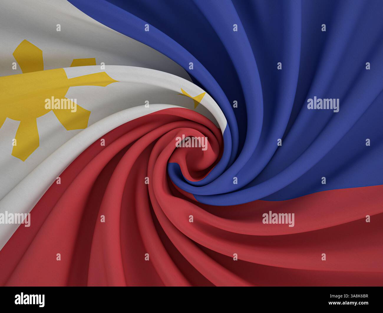 Twisted textile Philippines flag background. 3d illustration Stock ...