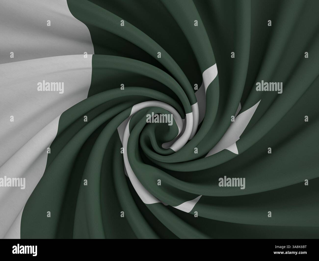Twisted textile Pakistan flag background. 3d illustration Stock Photo ...