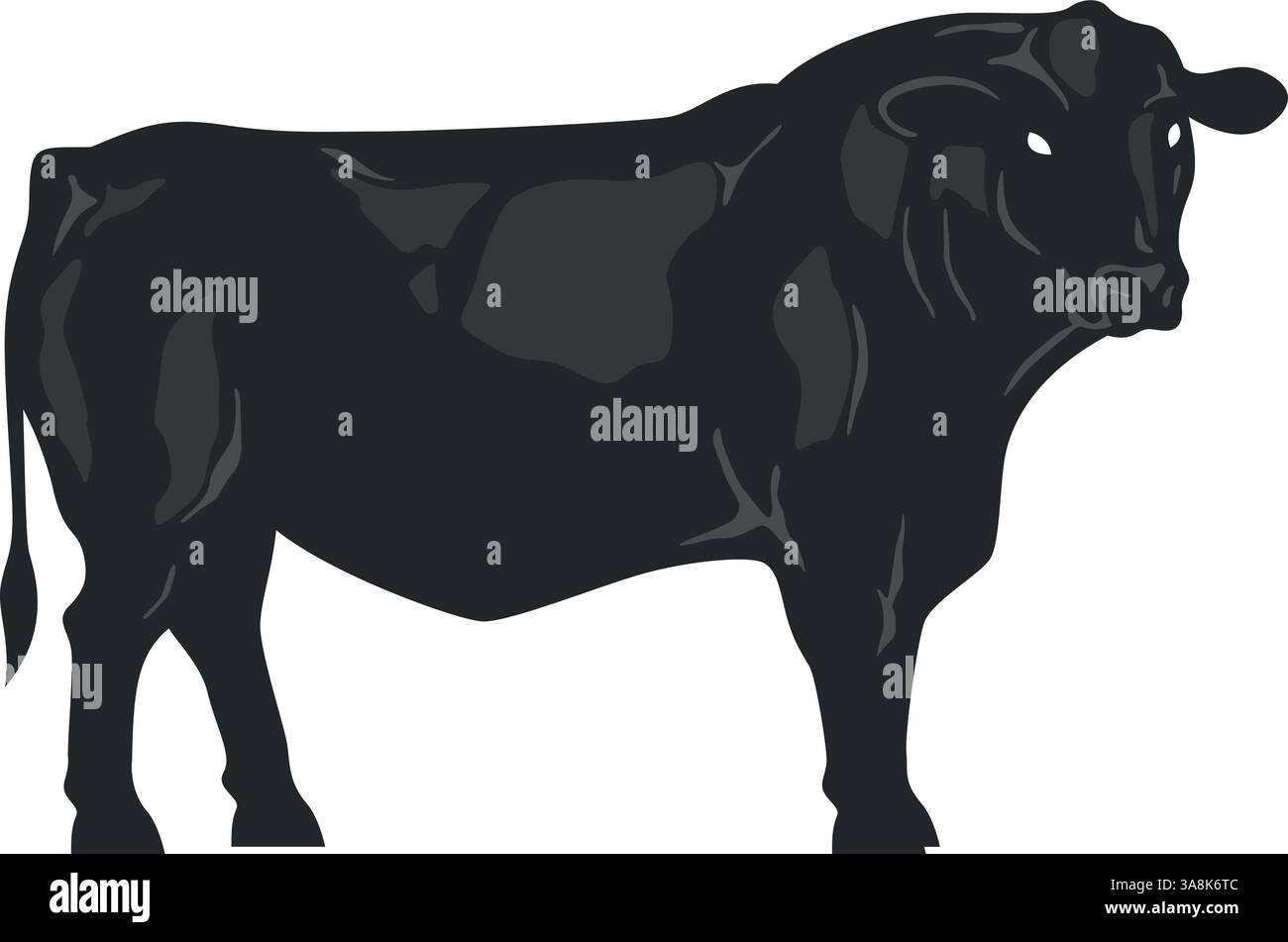 Silhouette of Black Angus Cattle Side View Stock Vector Image & Art - Alamy