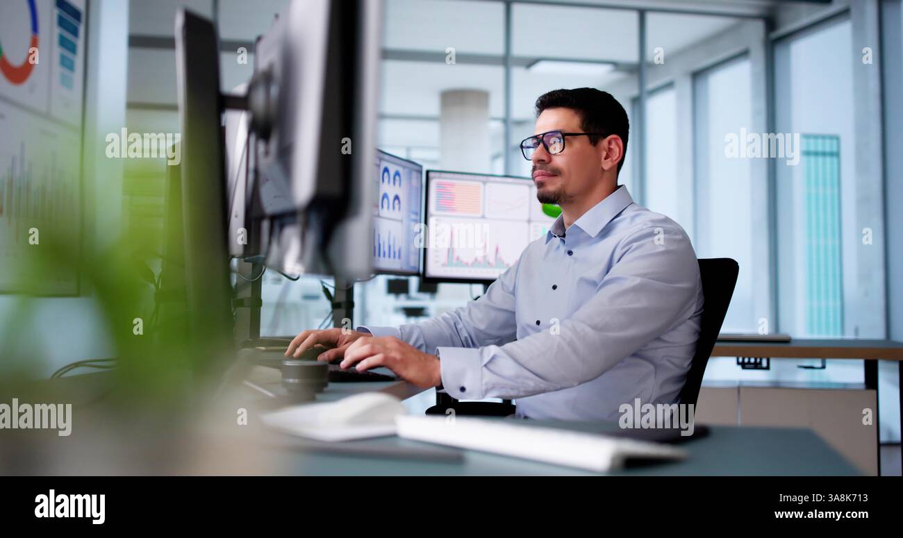 Data Analyst Using Data Analytics KPI Dashboard Stock Photo - Alamy