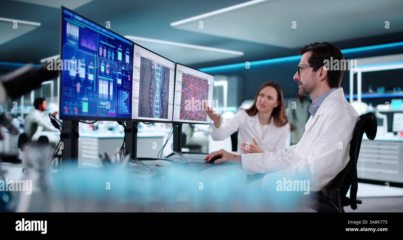 Scientist conducts laboratory research on hi-res stock photography and ...