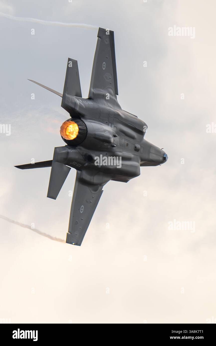 RAAF F-35A Lightning II seen performing a solo display during the ...