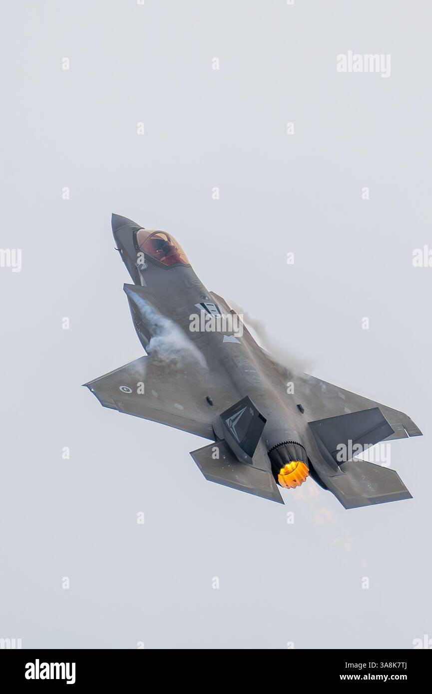 RAAF F-35A Lightning II seen performing a solo display during the ...