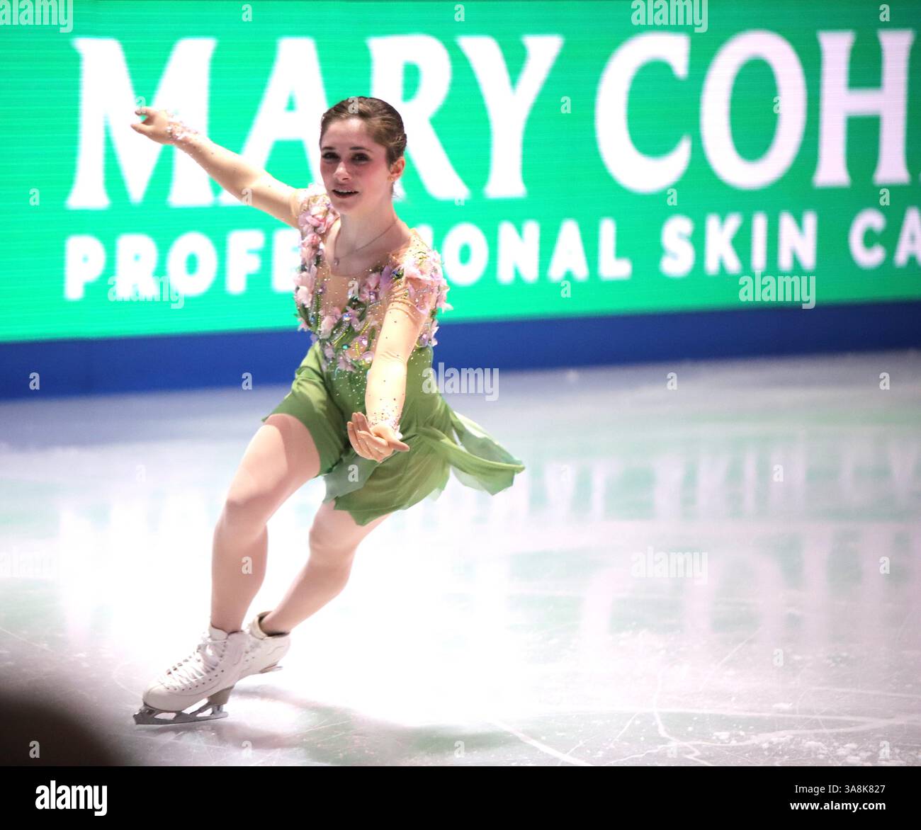 Boston,. MA. March 28, 2025. USA's Isabeau Levito skates at the World ...