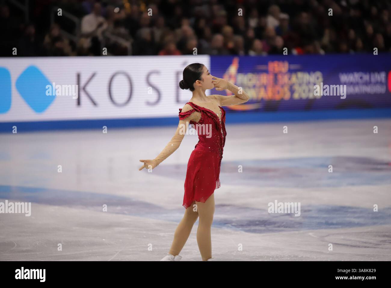 Boston,. MA. March 28, 2025. Japan's Mone Chiba skates at the World ...
