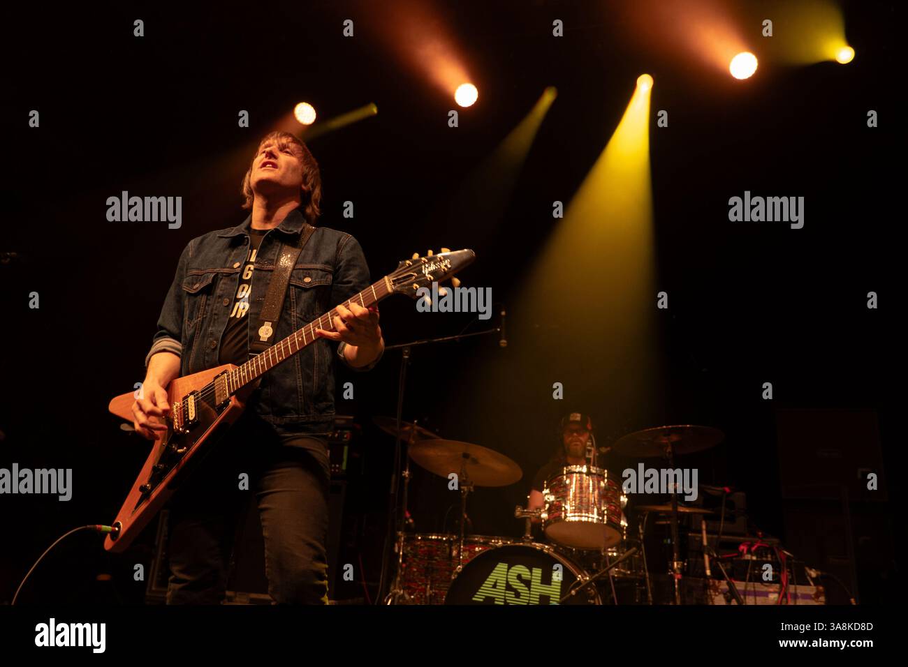 Cambridge, UK, 28 March, 2025. Ash in concert. Pictured left to right ...