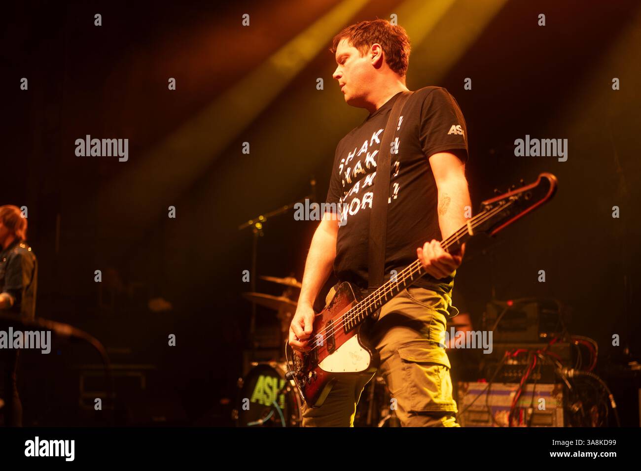 Cambridge, UK, 28 March, 2025. Ash in concert. Pictured left to right ...