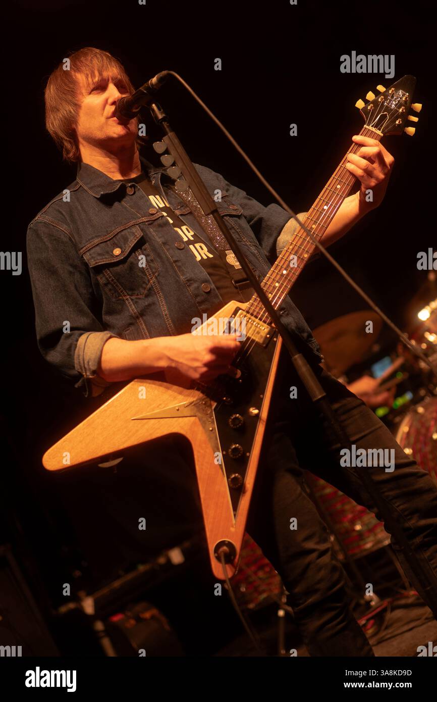 Cambridge, UK, 28 March, 2025. Ash in concert. Pictured left to right ...