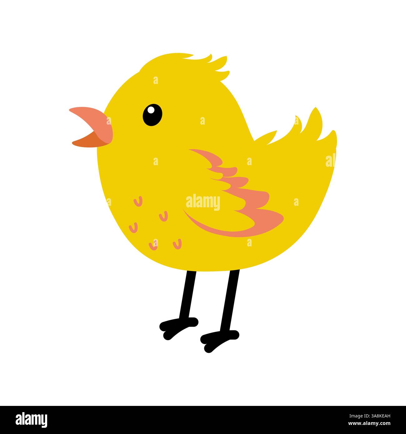 Bright yellow bird singing joyfully in a playful style during vibrant ...