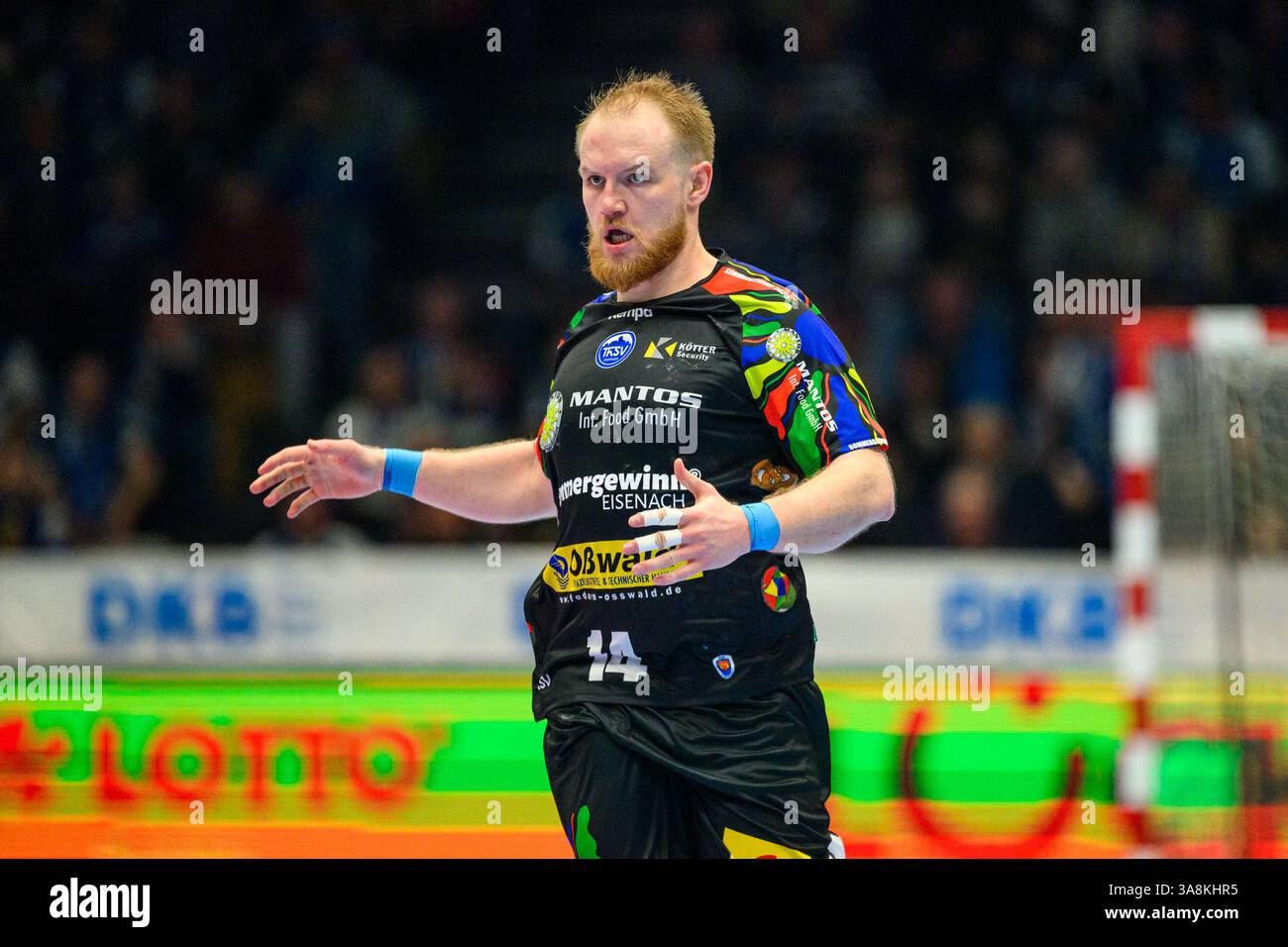 Eisenach, Deutschland. 28th Mar, 2025. Peter Walz (ThSV Eisenach, #14) GER, Thueringen, ThSV ...