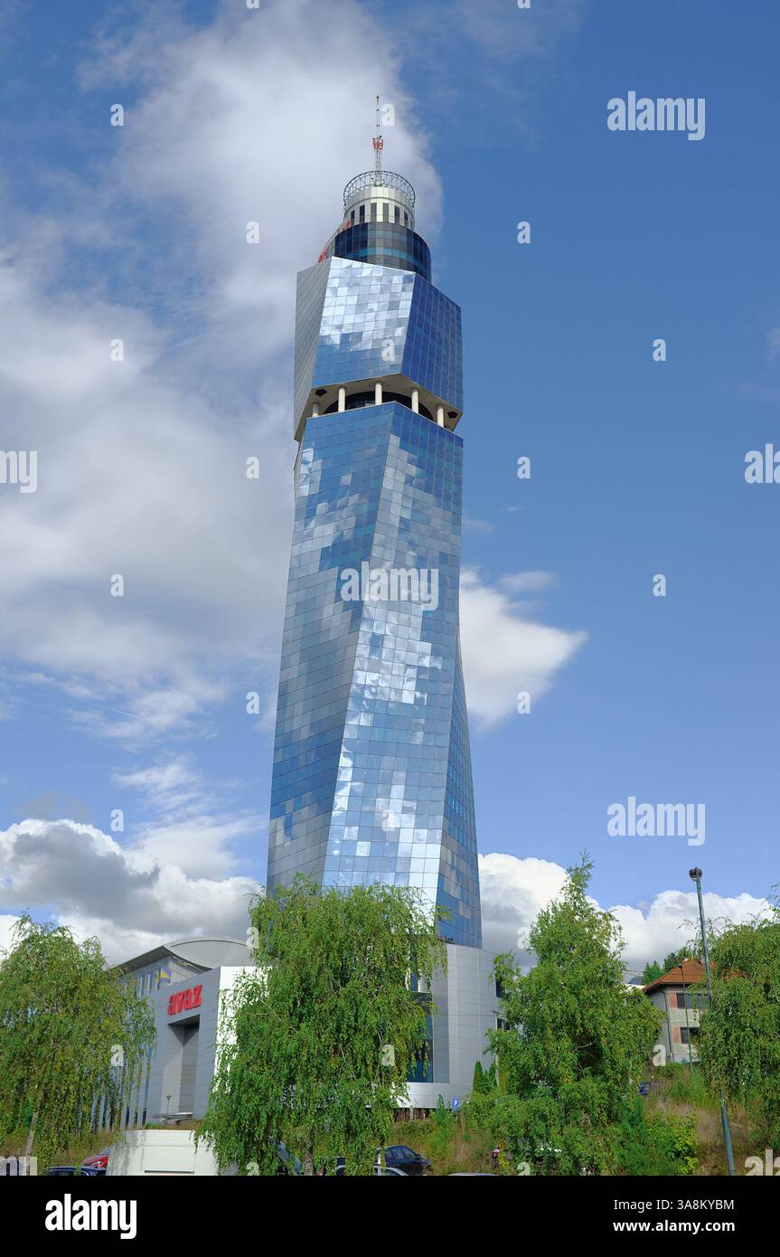 Avaz Twist Tower in Sarajevo city, the tallest skyscraper in former ...
