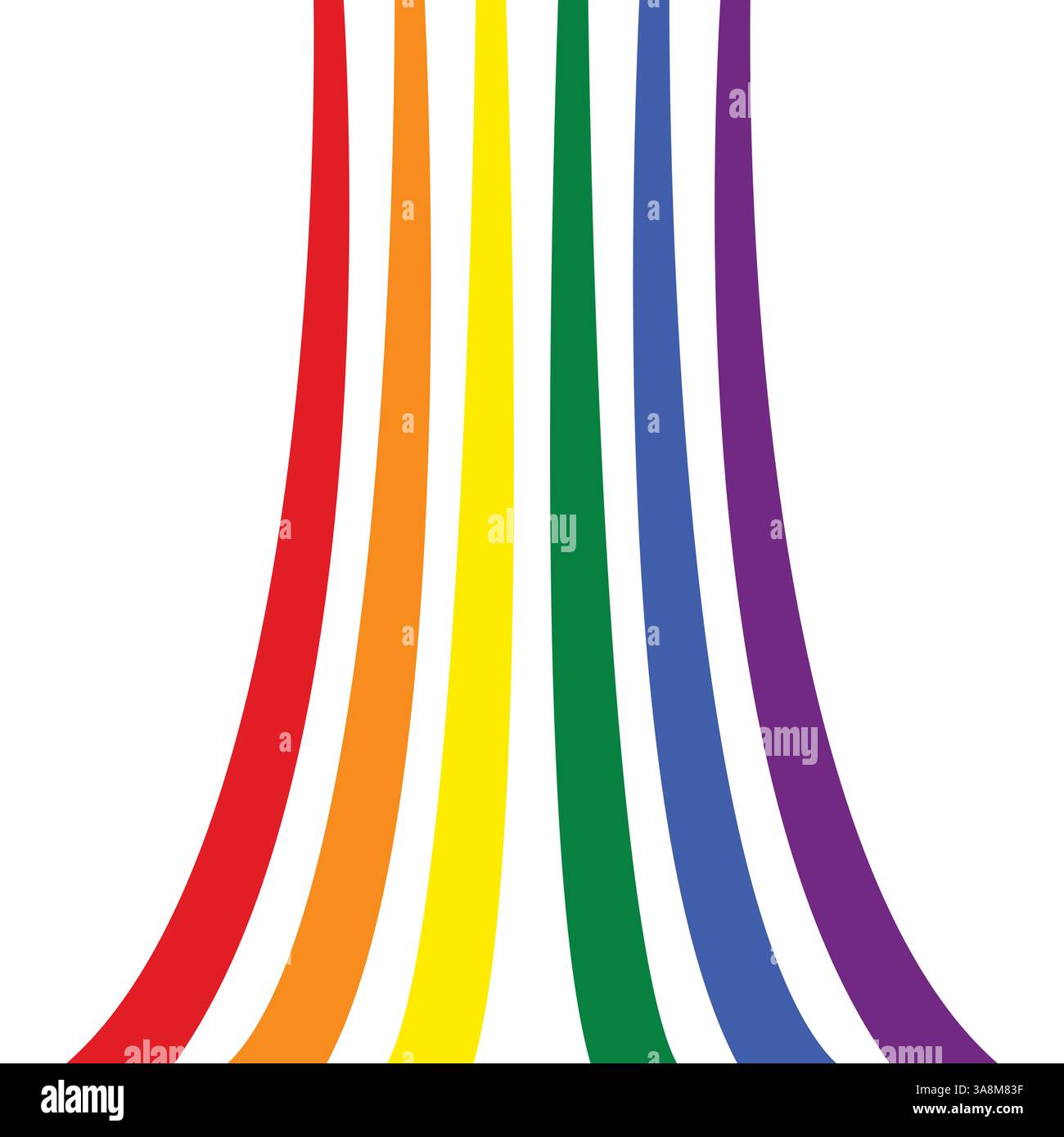 Rainbow Stripes Flowing Upward Colorful curved rainbow lines rising ...