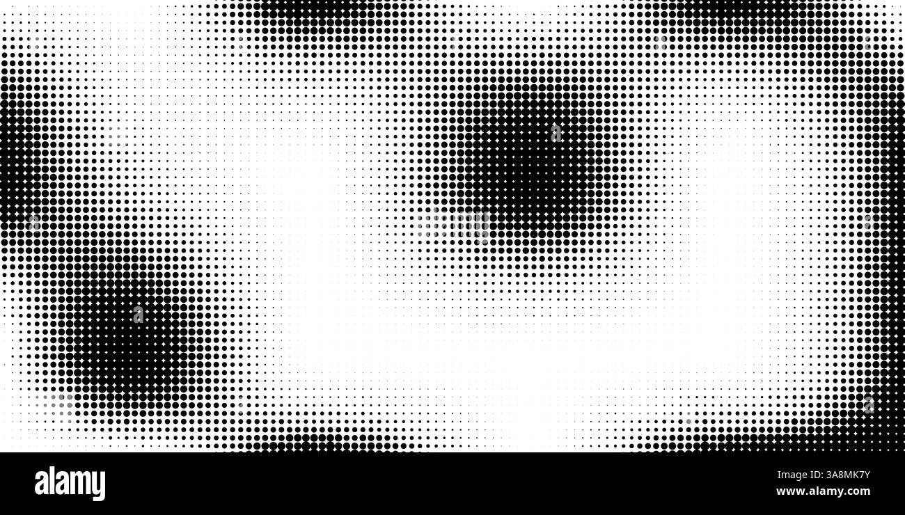 Halftone horizontal background. Black and white fluid halftone ...