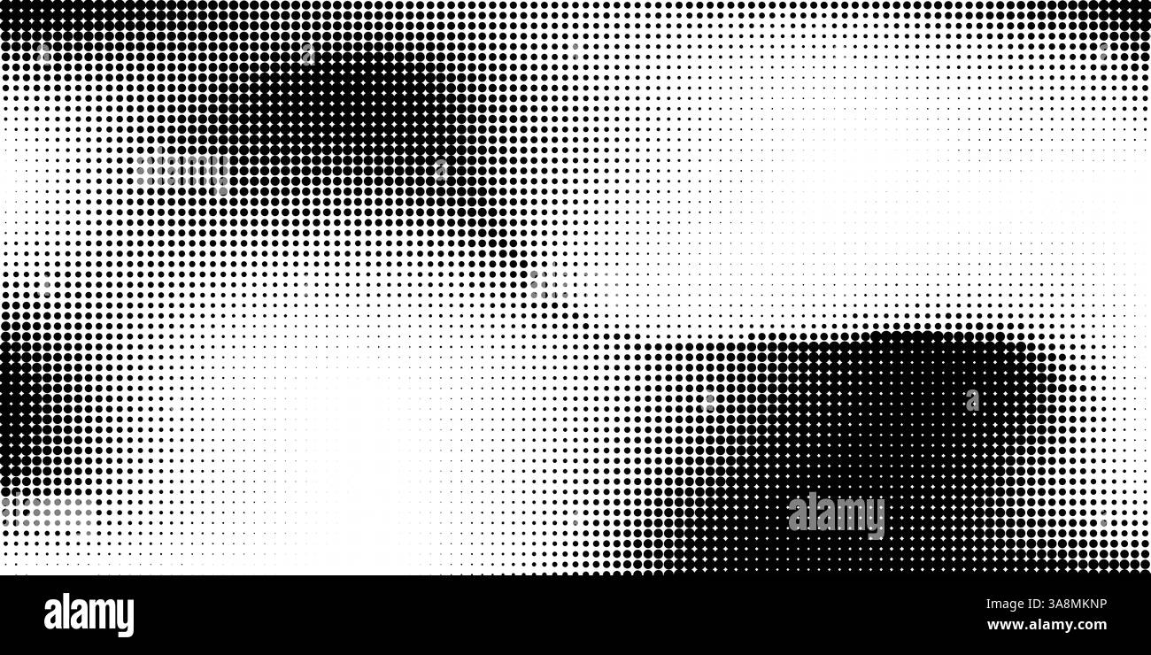Halftone horizontal background. Black and white fluid halftone ...