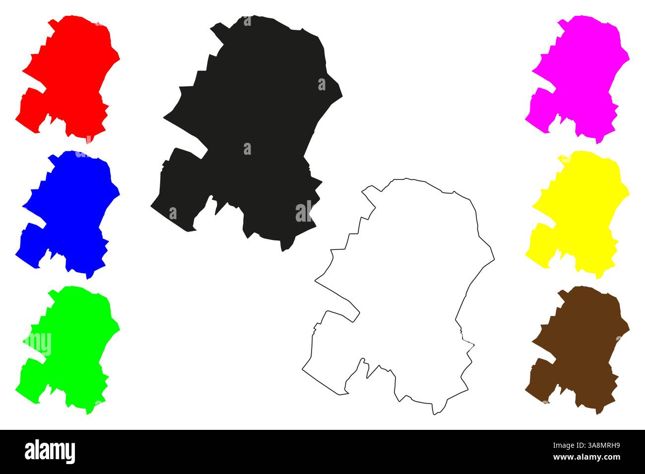 Chhatarpur city (Republic of India, State of Madhya Pradesh) map vector ...