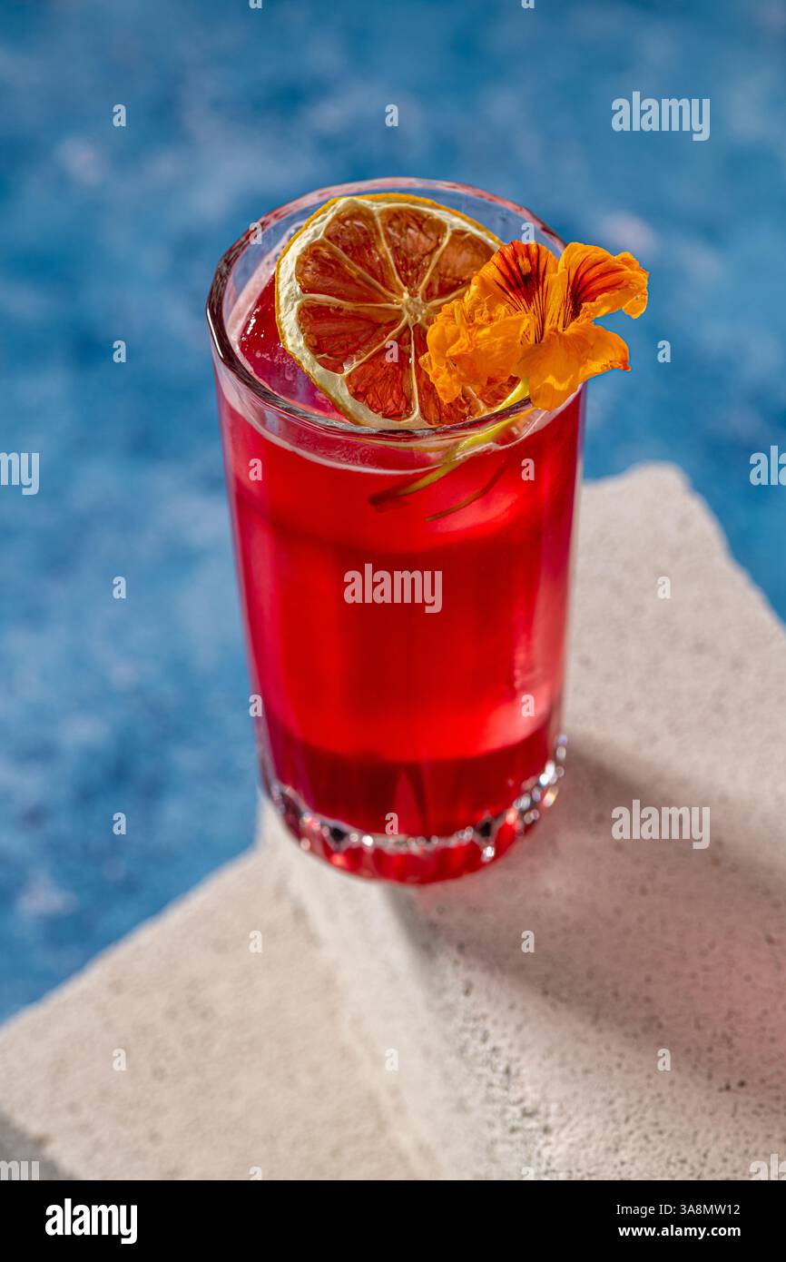 Elegant luxury cocktail in front of dark background Stock Photo - Alamy