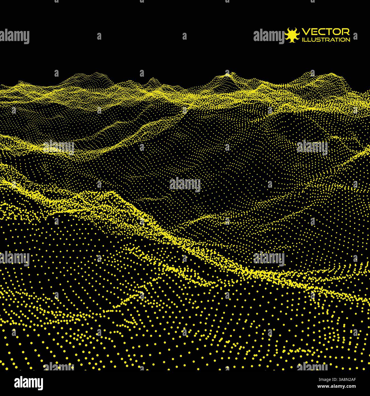 Landscape Background. Terrain. 3D Technology Vector Illustration. Array ...