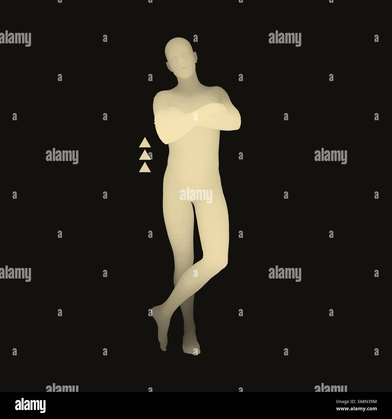 Standing Man. 3D Human Body Model. Design Element. Man Stands on his ...