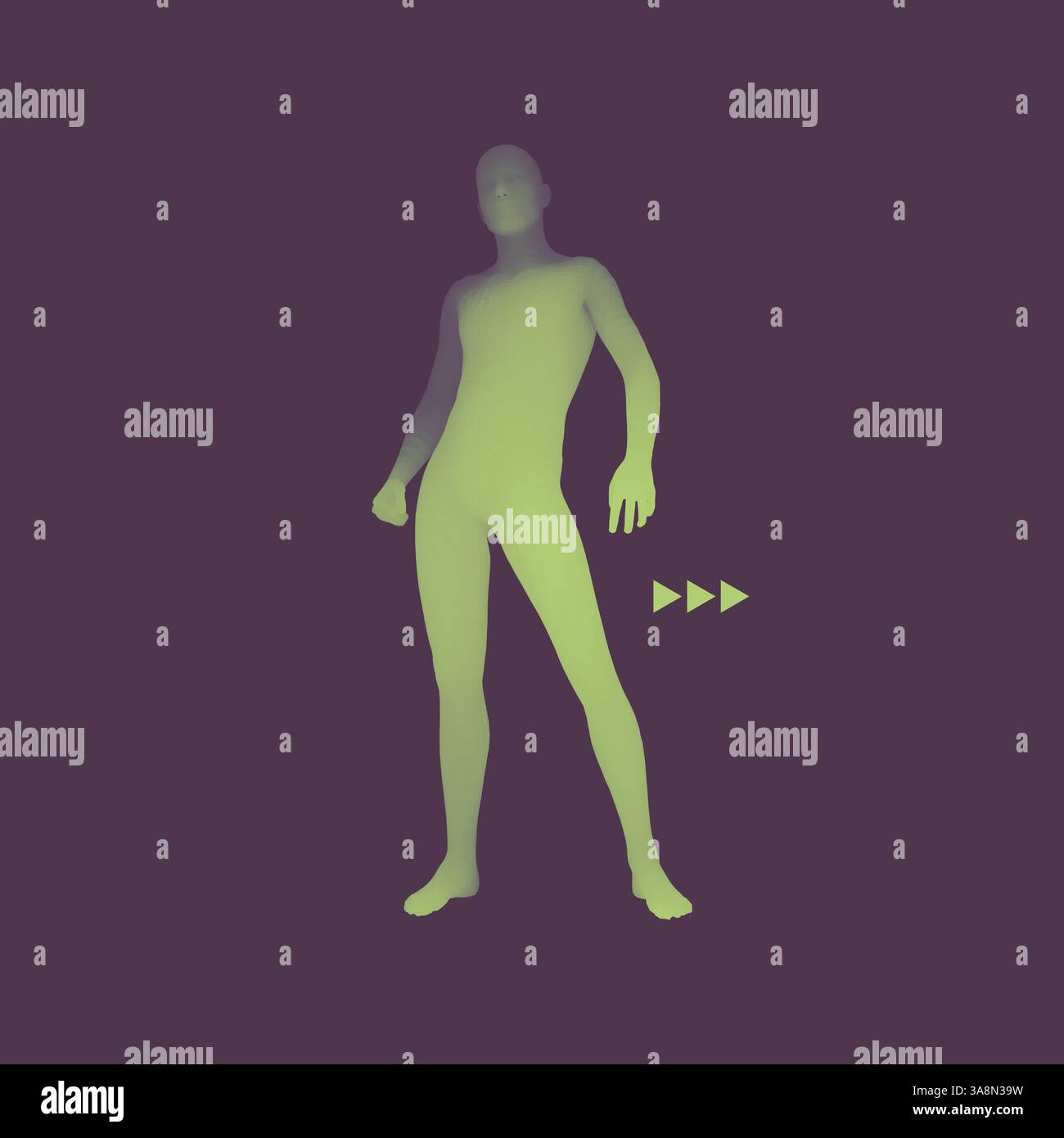 Standing Man. 3D Human Body Model. Design Element. Man Stands on his ...