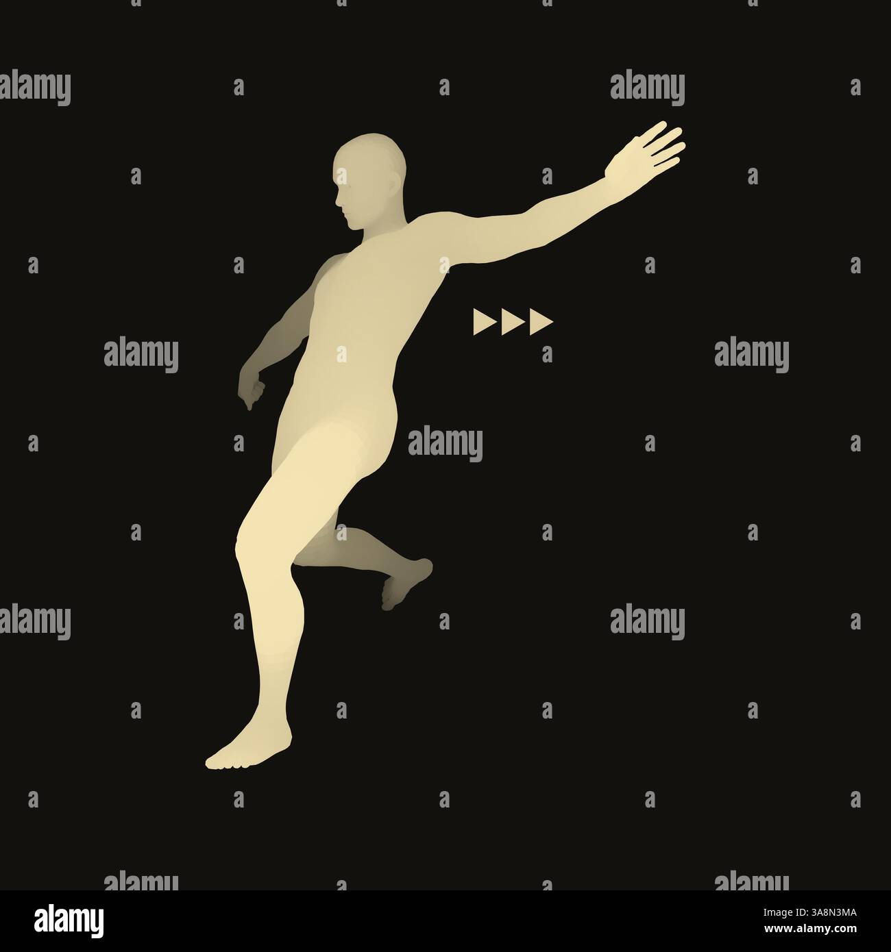 Football player. Sports concept. 3D Model of Man. Human Body. Sport ...