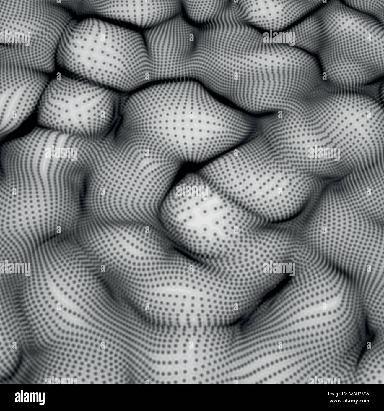 Array with Dynamic Particles. 3d Futuristic technology style. Abstract Background. Texture ...