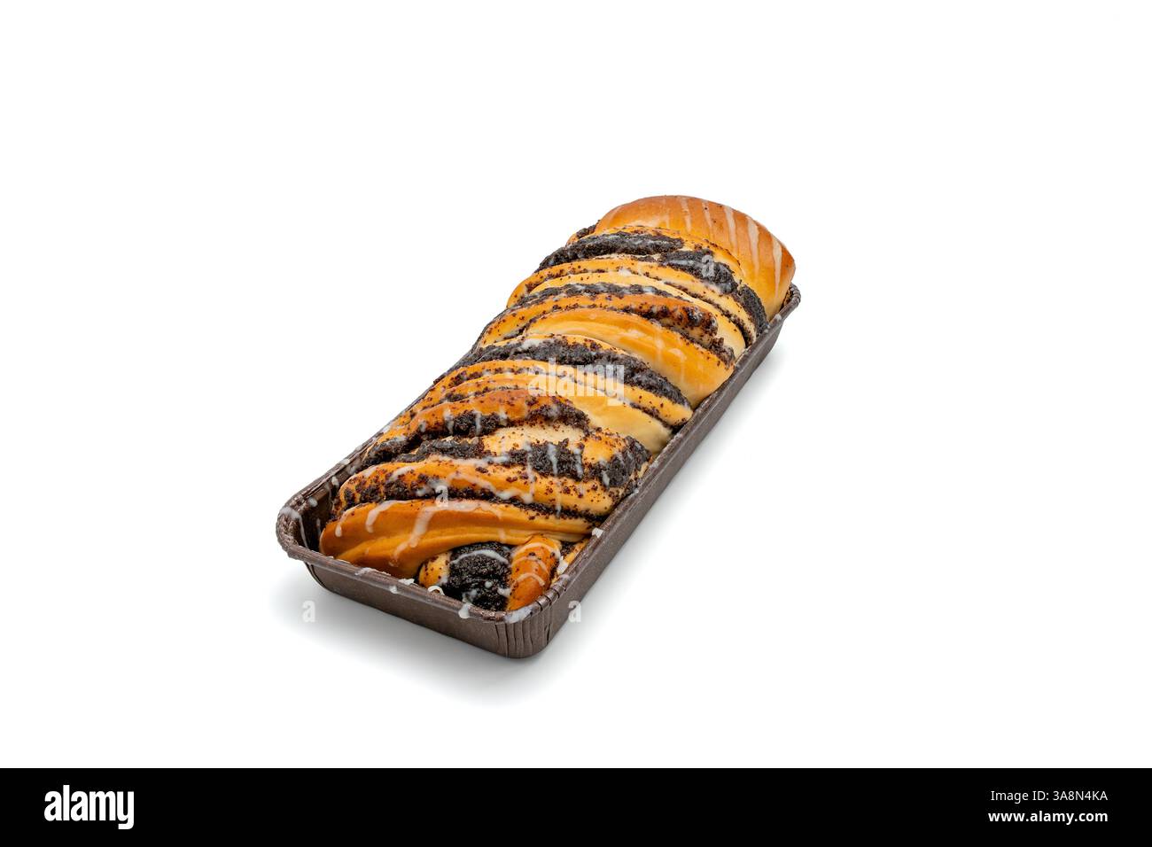 Sweet pastries with poppy seeds. Poppy seed pie on a white background ...