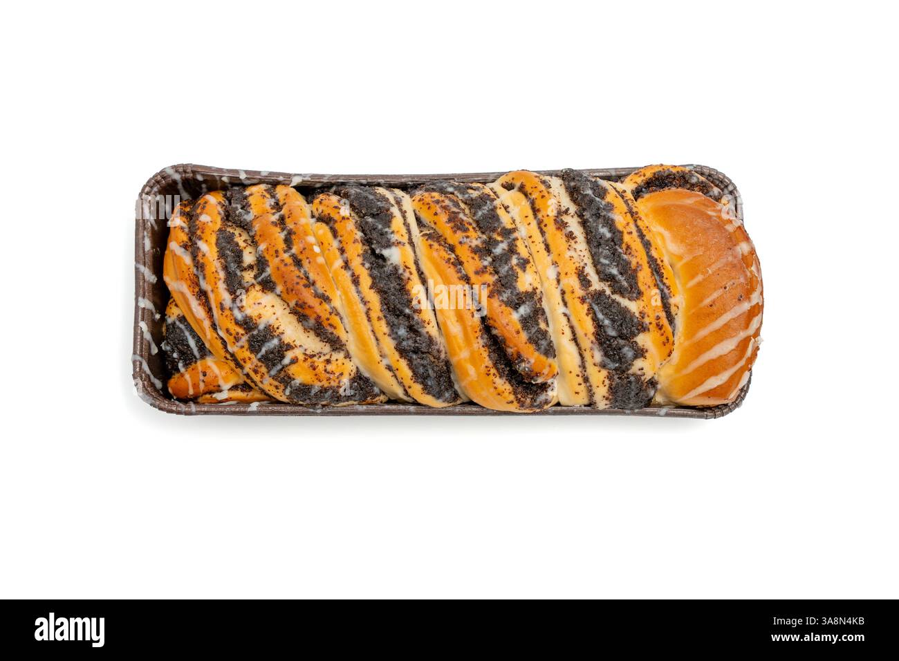 Sweet pastries with poppy seeds. Poppy seed pie on a white background ...