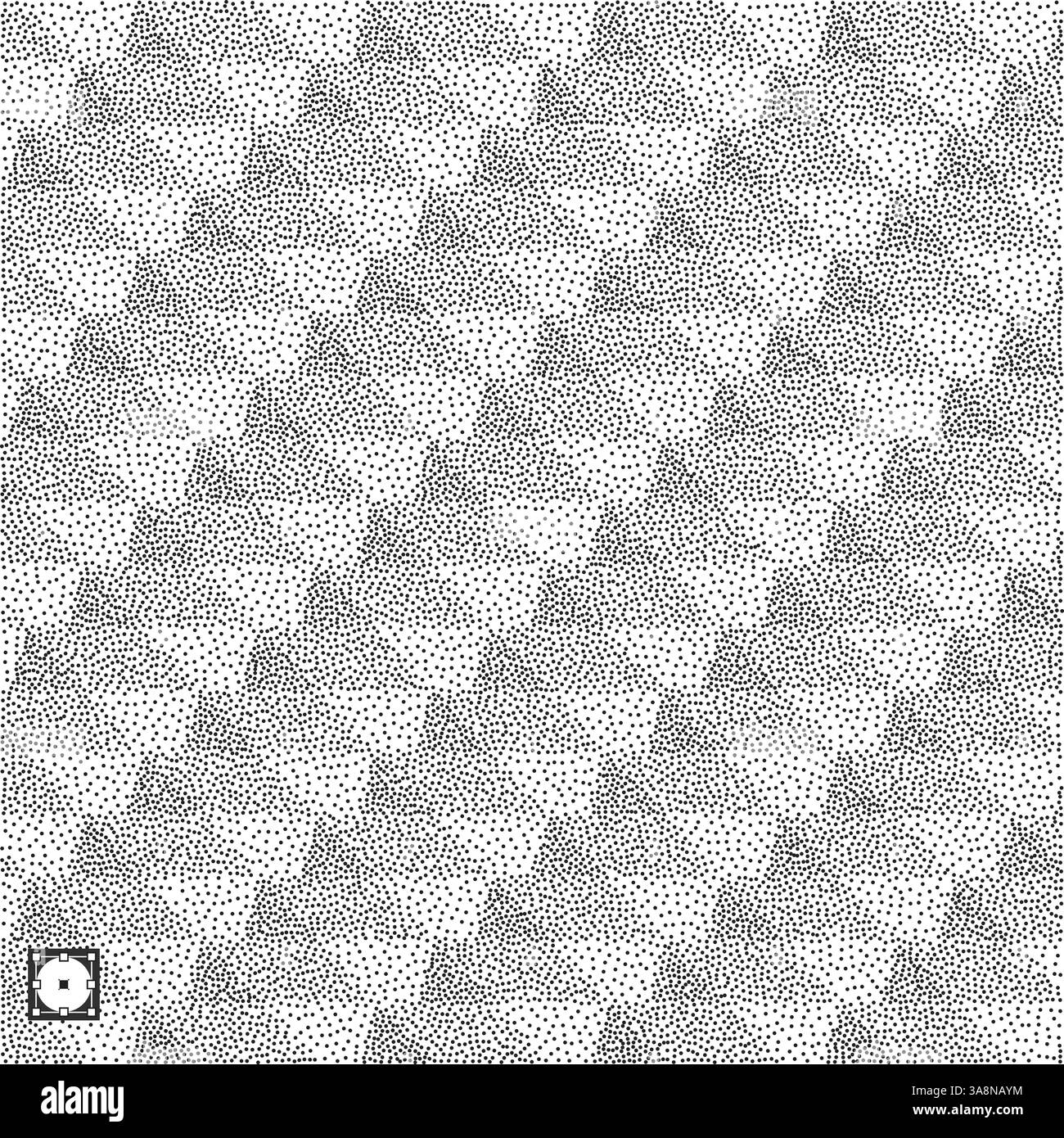 3d blocks structure background. Black and white grainy design. Pointillism pattern. Stippling ...