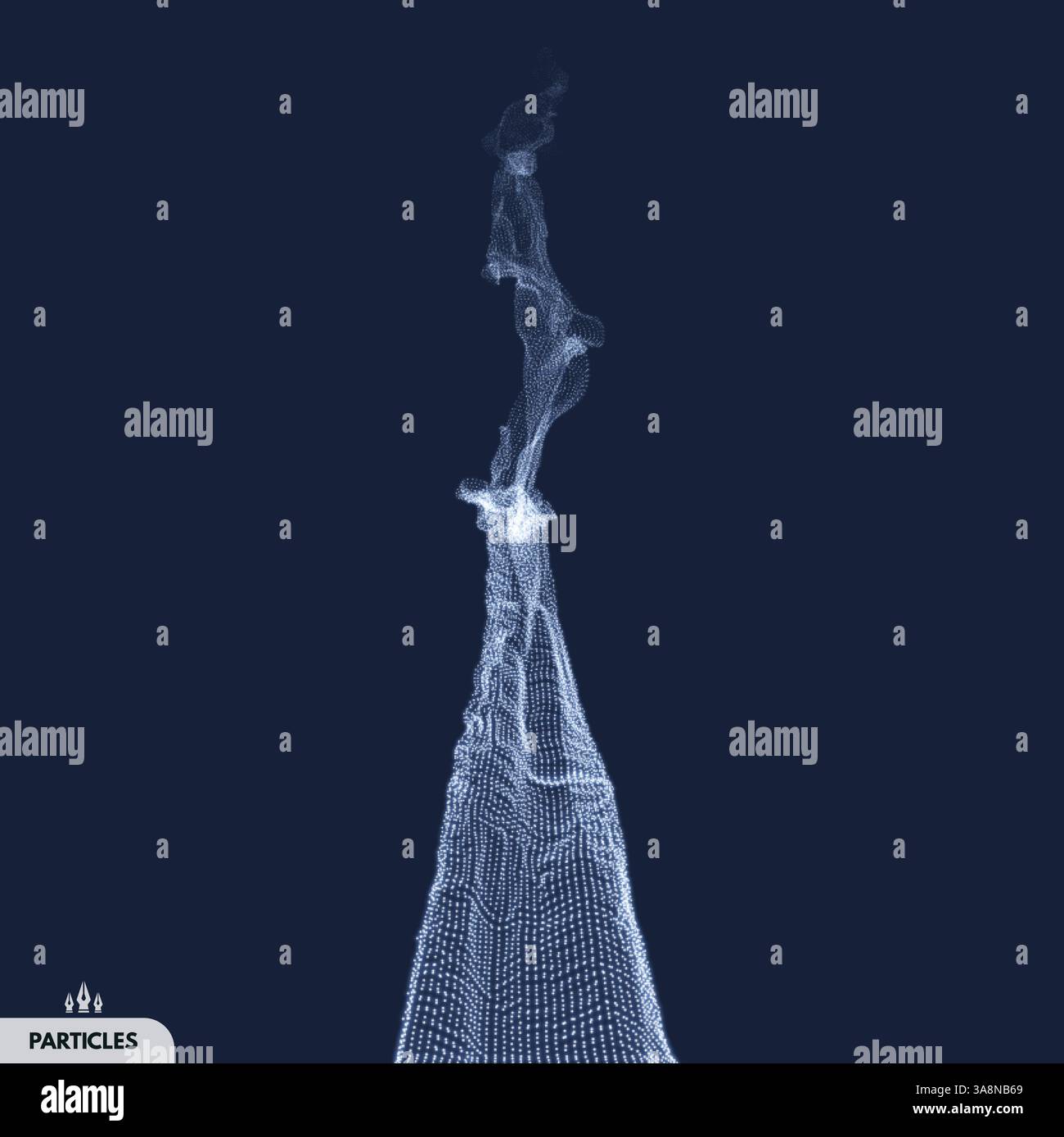 Array with Dynamic Emitted Particles. Water Splash Imitation. Abstract ...
