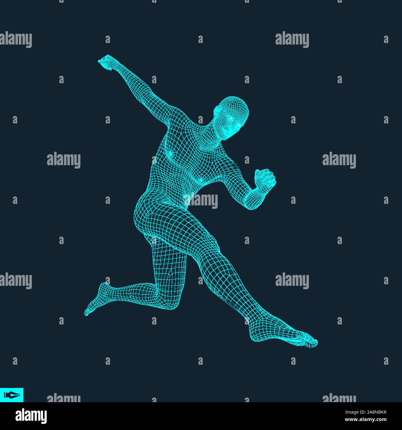 Football player. Sports concept. 3D Model of Man. Human Body. Sport ...