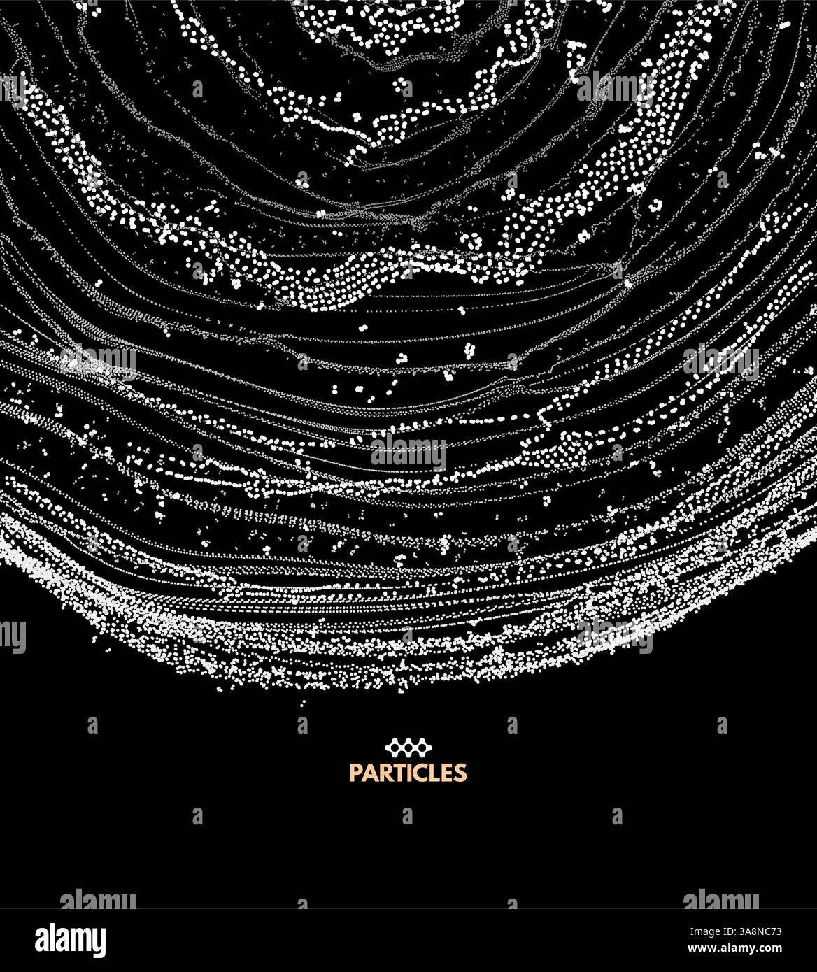 Abstract science or technology background. Array with dynamic particles. Vector illustration ...