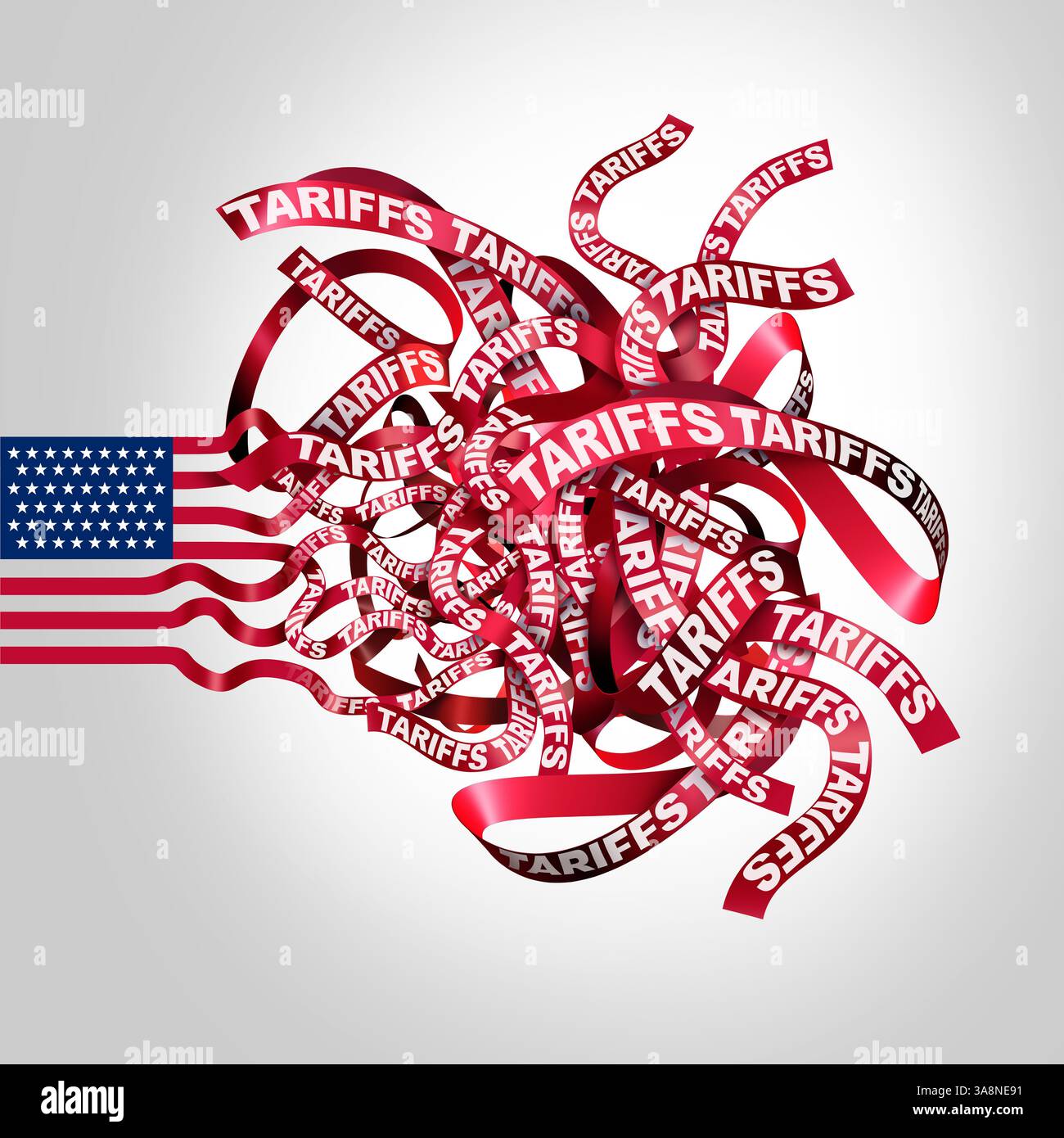 US Tariff Concept as confusing bureaucratic red tape American tariffs ...