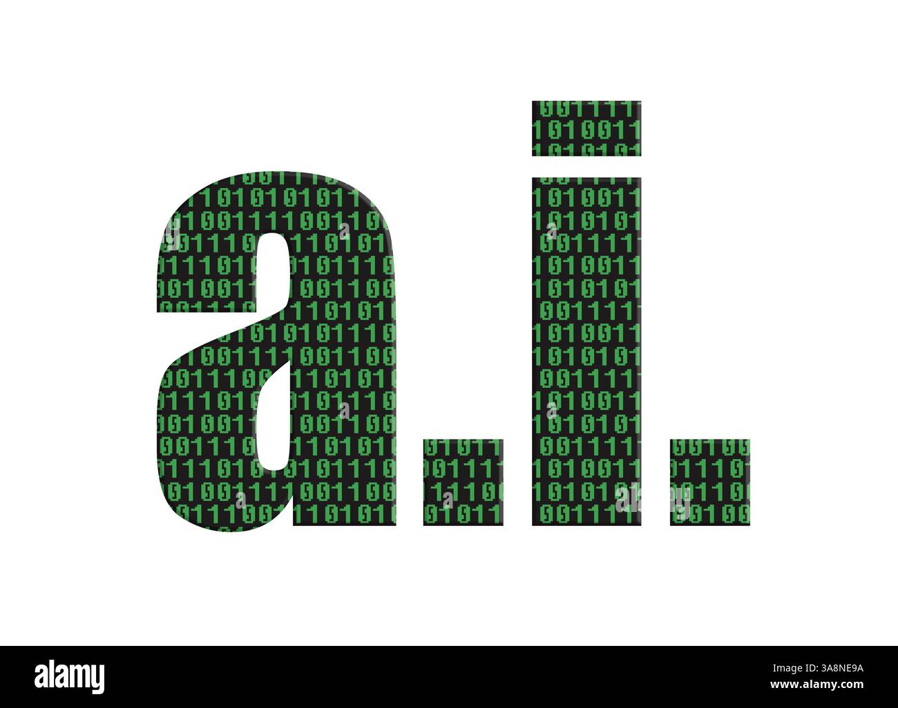 Digital composite. a.i. artificial intelligence in impact font, small ...