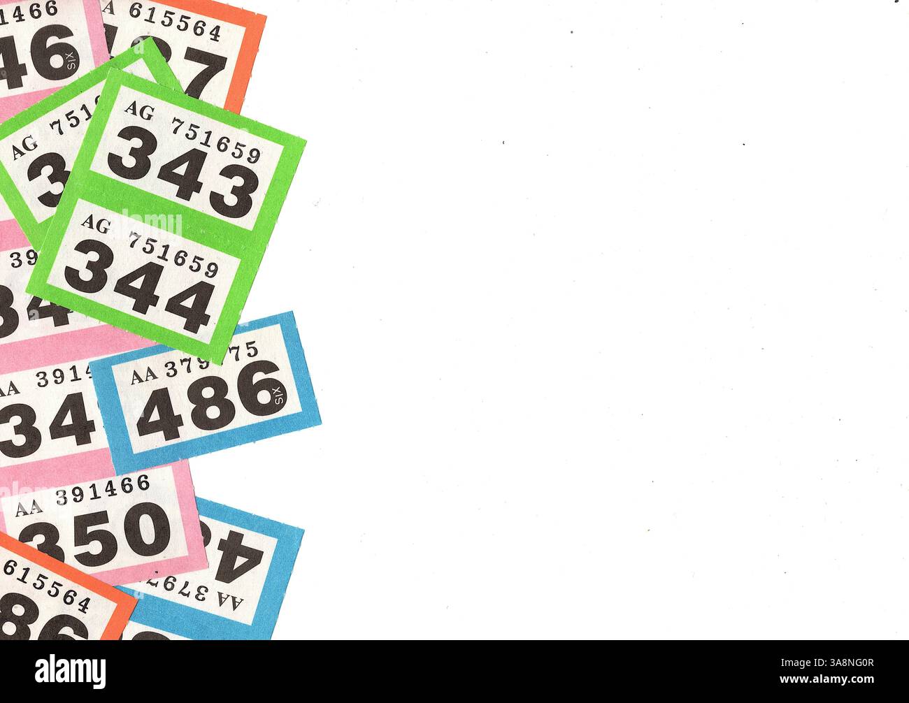 A montage of of vintage raffle tickets on a white background Stock ...