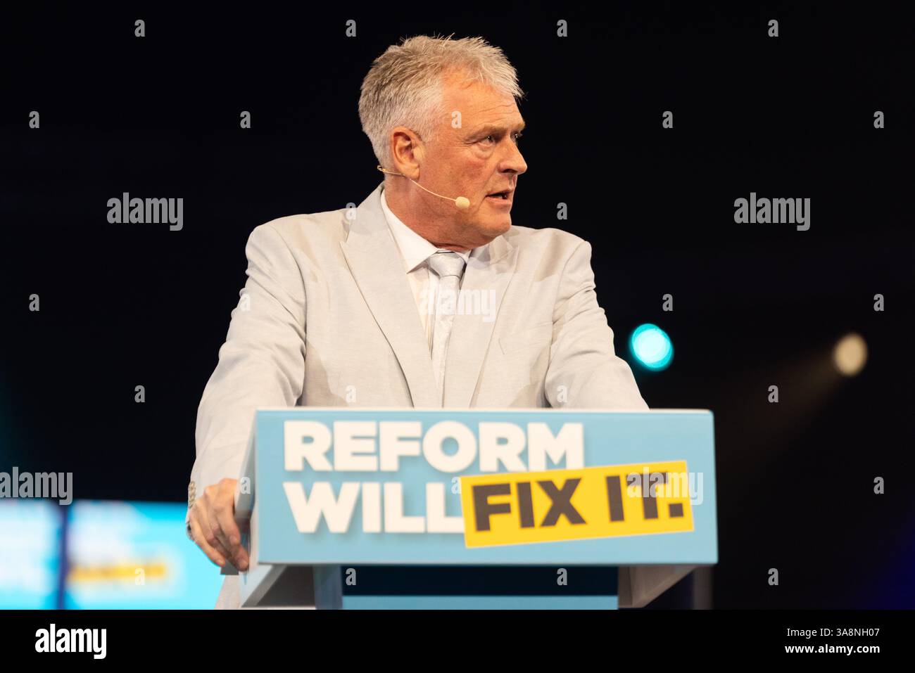 Birmingham, UK. 28 MAR, 2025. Lee Anderson, Reform UK MP for Ashfield ...