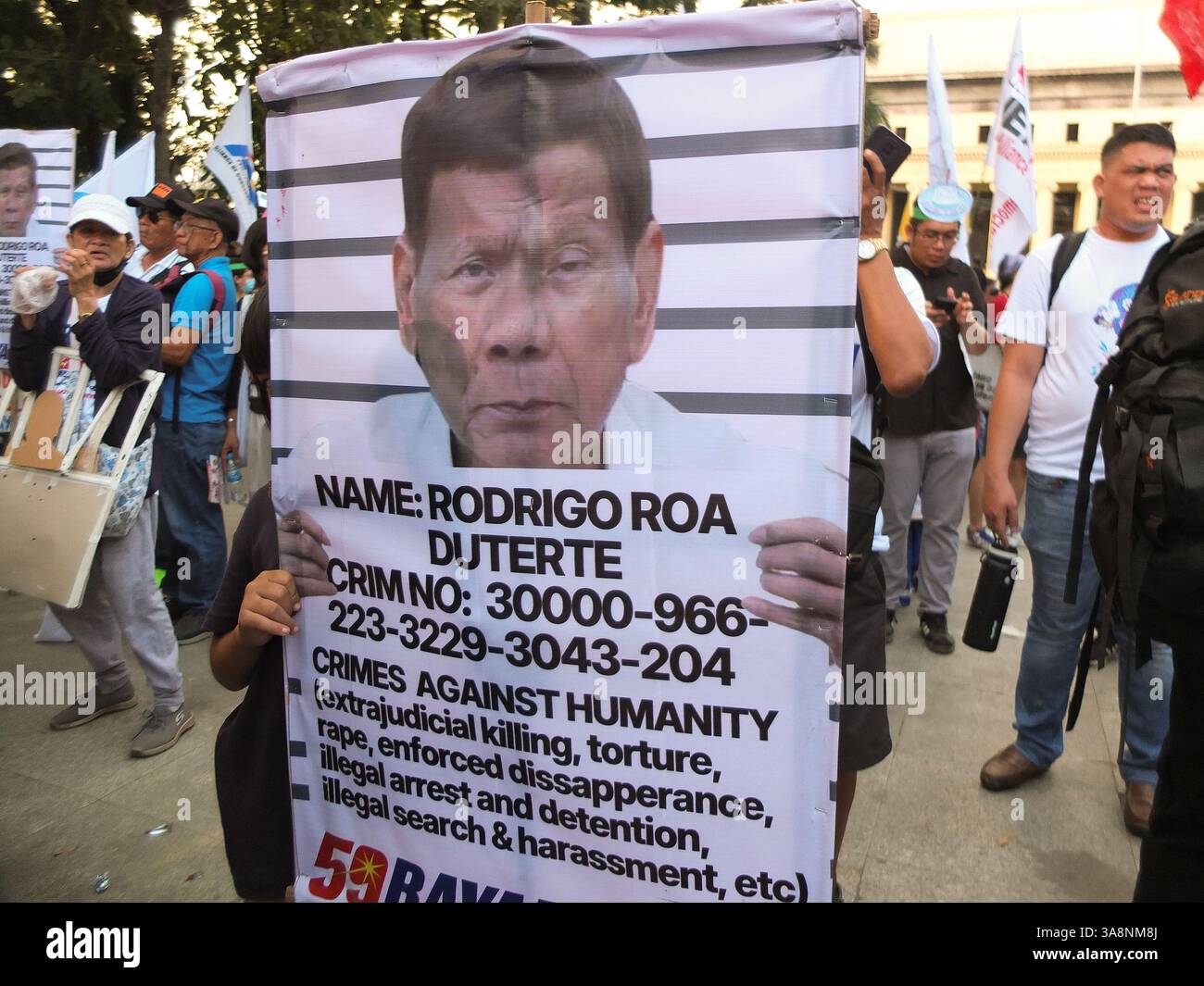 Manila, Philippines. 28th Mar, 2025. A mugshot image of former ...